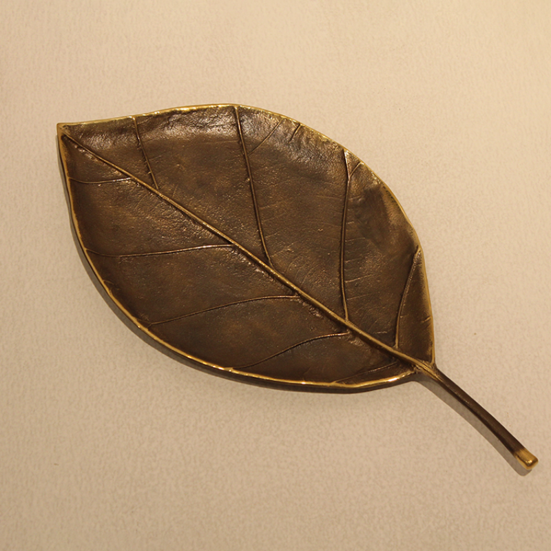 Leaf Brass Platter - KCC Gallery Store