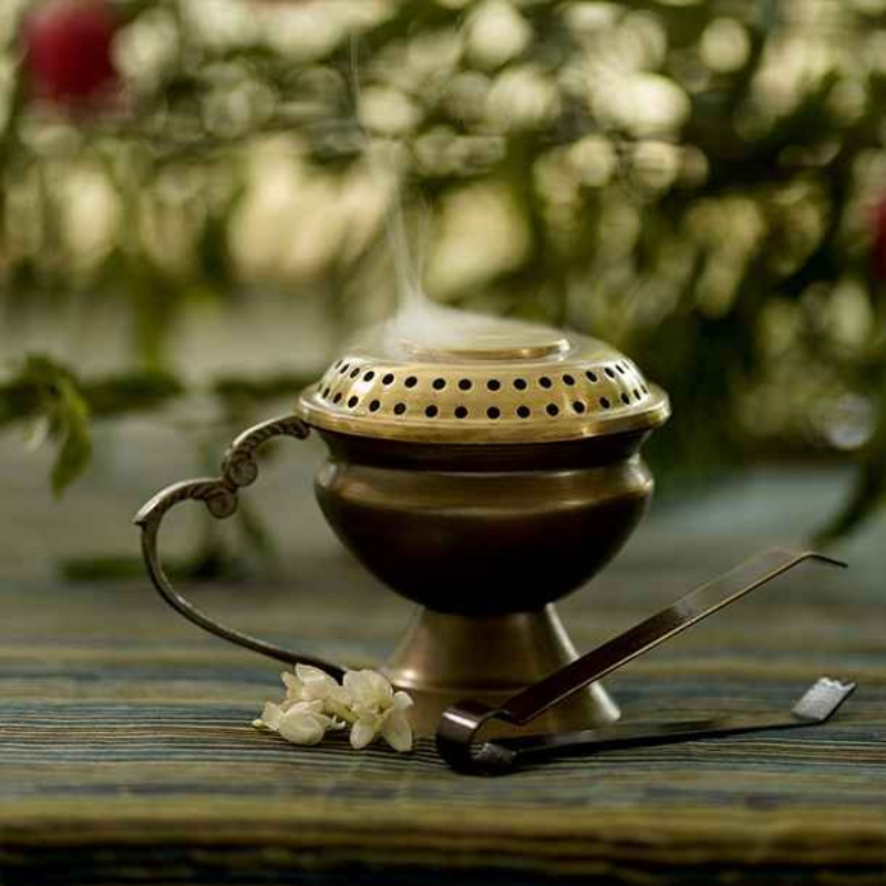 Ajmeri Aroma Dhuni or fumer With Tong (Set of 2) - KCC Gallery Store
